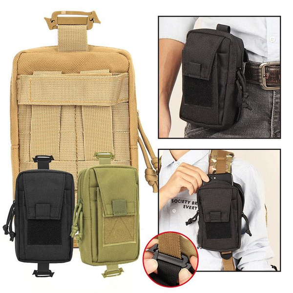 Outdoor Tactical Waist Bag EDC Molle Belt Waist Pouch Security Purse ...