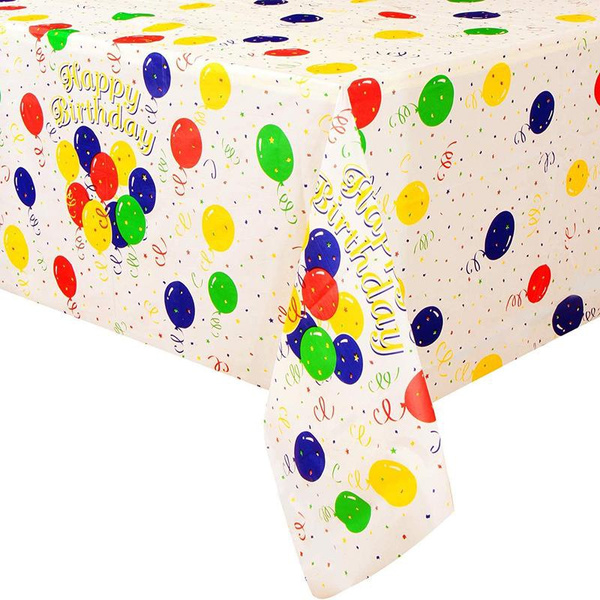 Colorful Balloons Plastic Tablecloth Rectangle Party Tablecloth ...