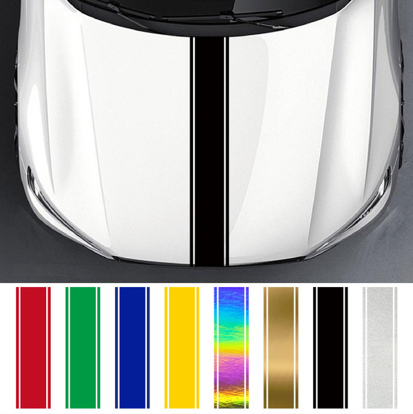 Car Stickers Car Racing Auto Side Body Stickers Stripe Hood Decals ...