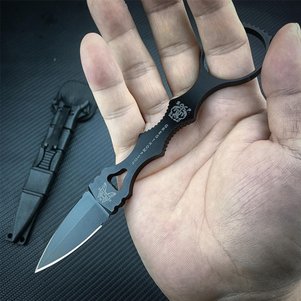 BM Mini SOCP Dagger Black Sheath Black Double Edge Blade Push Knife ...