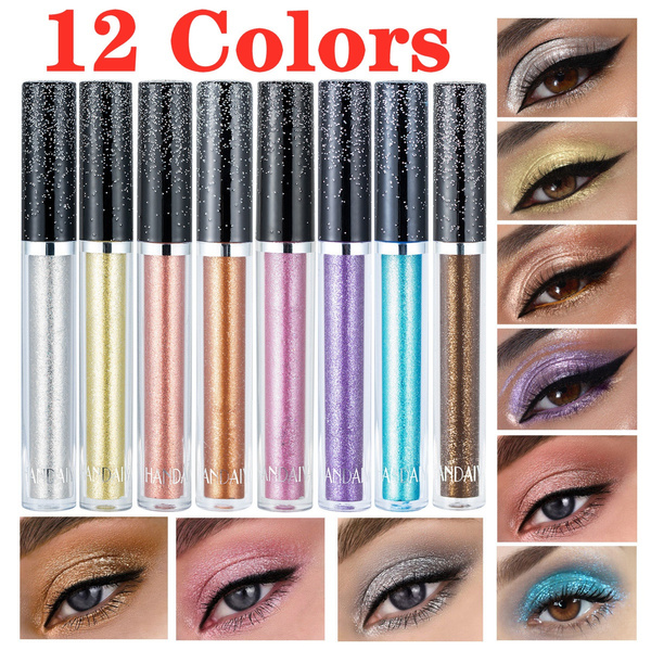 New Fashion 12 Colors Liquid Eyeshadow Sticker Cosmetics Shadows Pencil ...