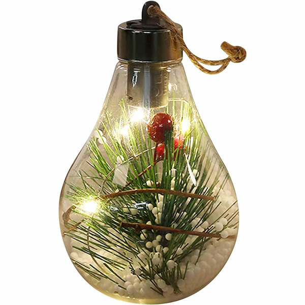 LED Transparent Plastic Christmas Balls Christmas Tree Hanging Ball ...