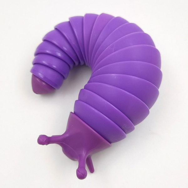 7.5" Fidget Slug 3D Scanning Technical, Black+Purple Articulated ...