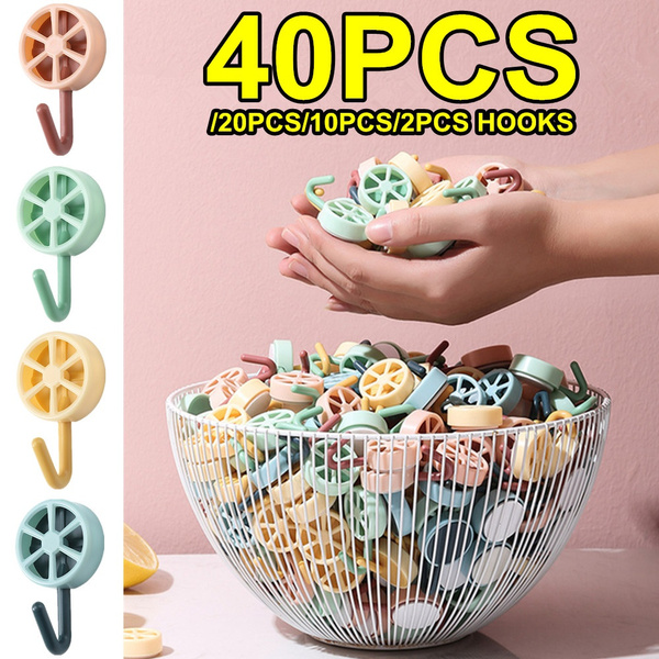 40/20/10/2PCS Lemon Shapes Self Adhesive Wall Hook Strong Without ...