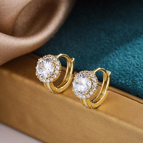European and American Fashion Micro Zircon Ear Buckle Earring ...
