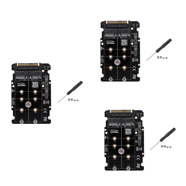3X M.2 Ssd to U.2 Adapter 2In1 M.2 Nvme and Sata-Bus Ngff Ssd to PCI-E ...