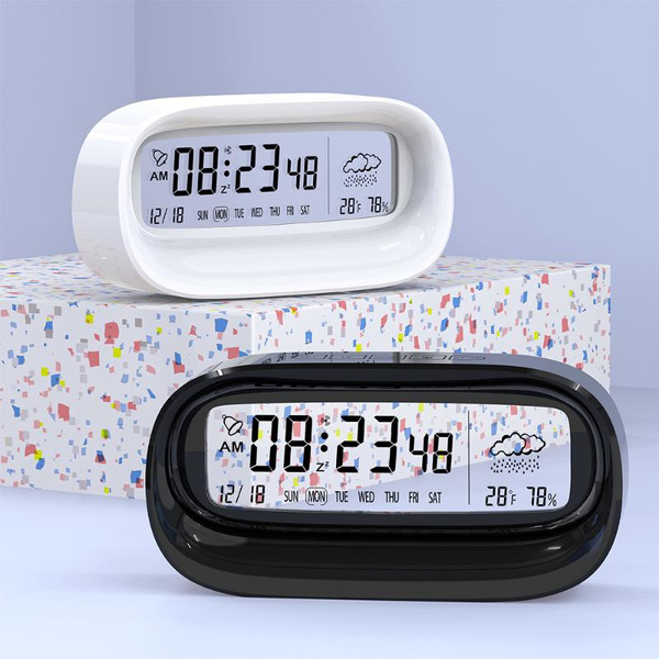 Fashion LCD Smart Weather Electronic Clock Desktop Clocks Perpetual ...