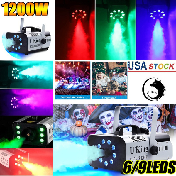 New 1200W LED Smoke Machine with 6/9PCS RGB 3 in 1 LED Stage Colorful ...