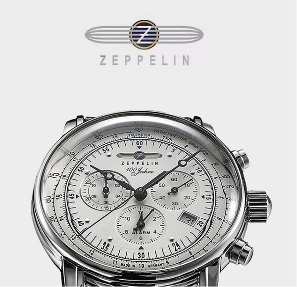 Zeppelin Aviator Series Silver Stainless Steel Chronograph Dial Design ...