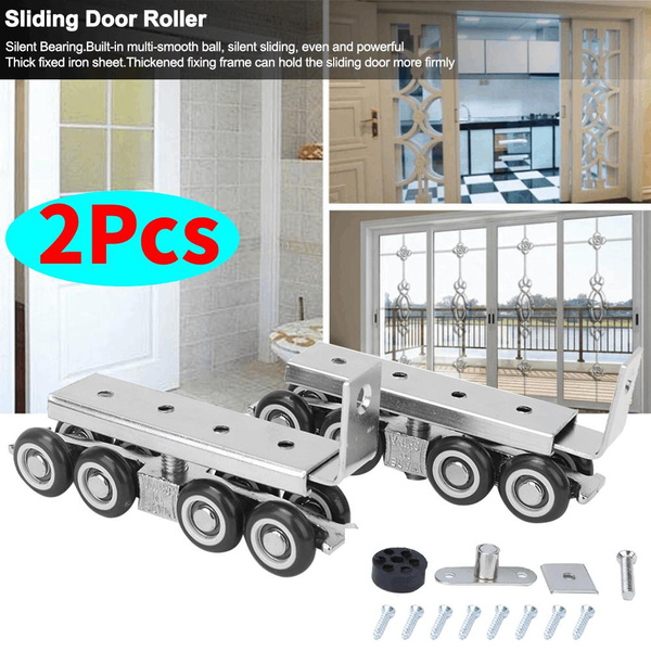 Sliding Door Roller, Plastic Sliding Door Track, 1 Pair 8 Wheels ...