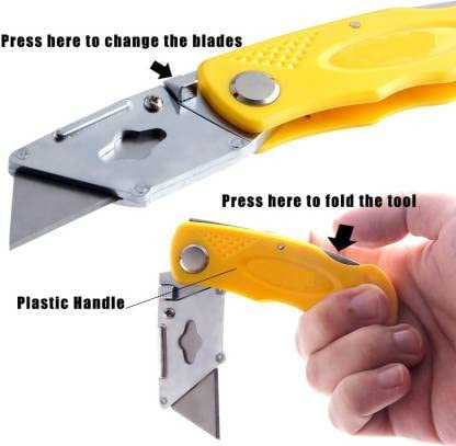 Heavy Duty Folding Utility Knives Box Cutter with 10pcs Quick Set Up ...