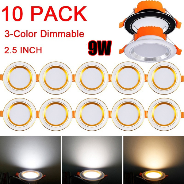 10 Packs LED Downlight 220V 9W Thin Ceilinglight Recessed DownLight 3 ...