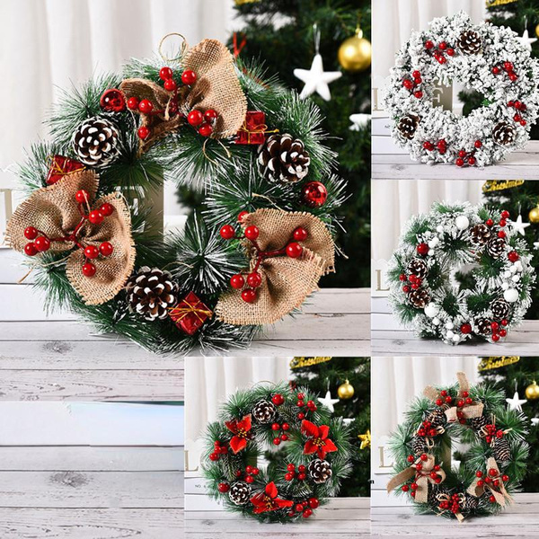 Christmas Wreath Hanging Decor For Xmas Party Door Wall Garland ...