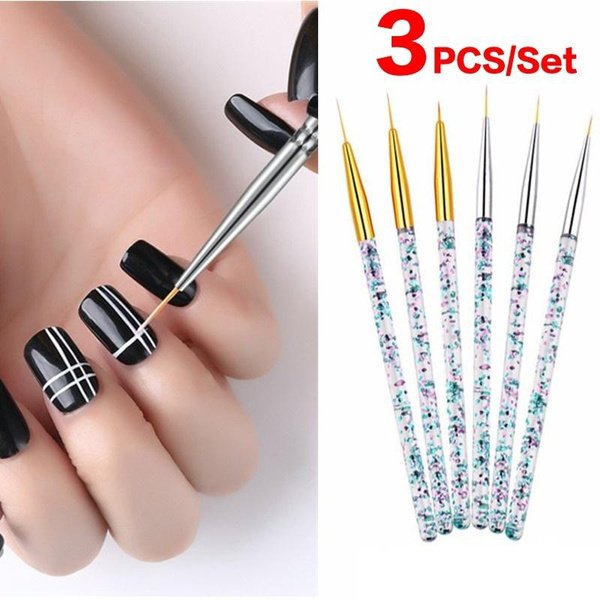 2 Colors 3pcs/Set Acrylic Pull Line Pens Nail DIY Drawing Painting ...