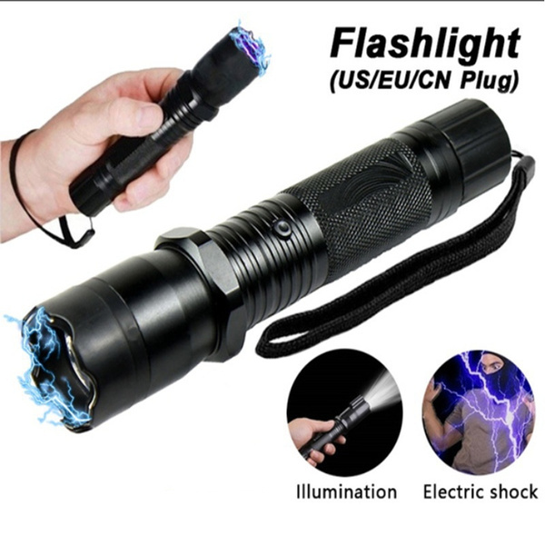 3 in 1 Police Power Stun Flashlight Electric Shock Taser Gun Self ...
