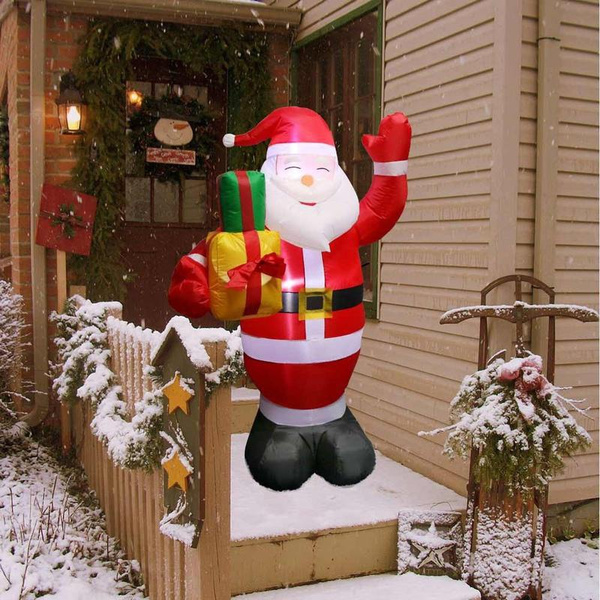 Christmas Inflatables 6FT Giant Inflatable LED Model Santa Claus Doll ...