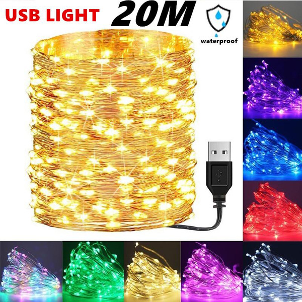 1M/2M/10M/20M Upgraded USB LED String Lights Christmas Lights Outdoor ...
