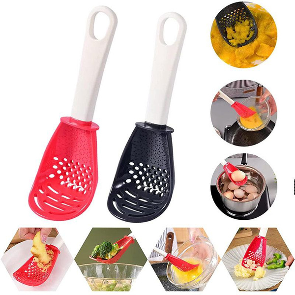 Multifunctional Cooking Spoon Kitchen Strainer Scoop to Cut Garlic ...