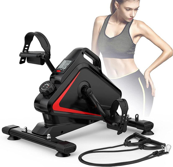 Under Desk Elliptical Pedal Exerciser, Magnetic Mini Exercise Bike ...