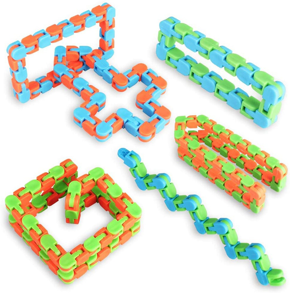 Wacky Tracks Snap Fidget Toys - Puzzles Snake Click Sensory Toy ...