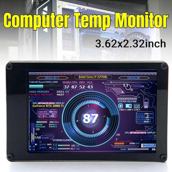 Computer Temp Monitor 3.5 Inch USB Mini Screen Temperature Display PC CPU Data Monitor For PC ...