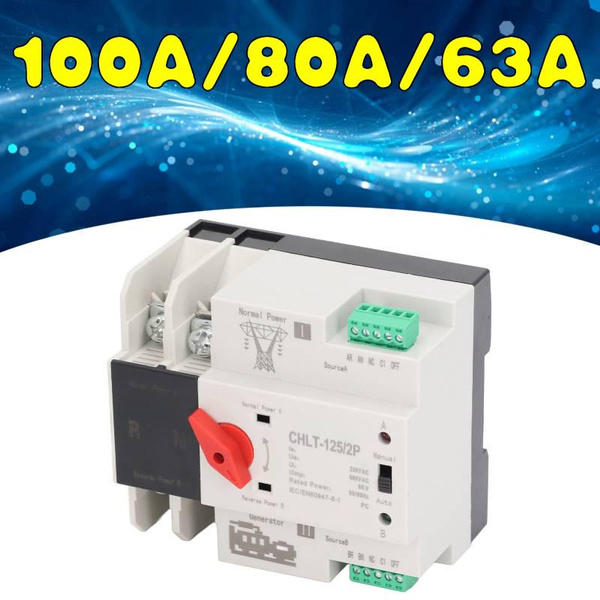100A/80A/63A Dual Power Automatic Transfer Switch Flame Retardant Dual ...
