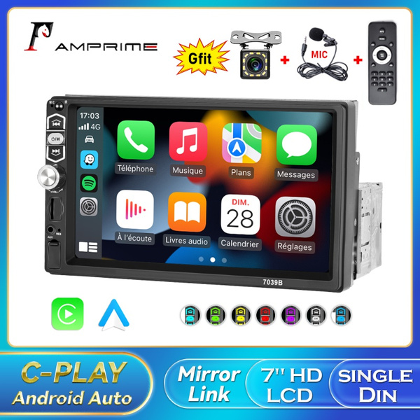 AMPRIME 1Din 7Inch Car MP5 Player Single Din HD Touch Screen Bluetooth ...
