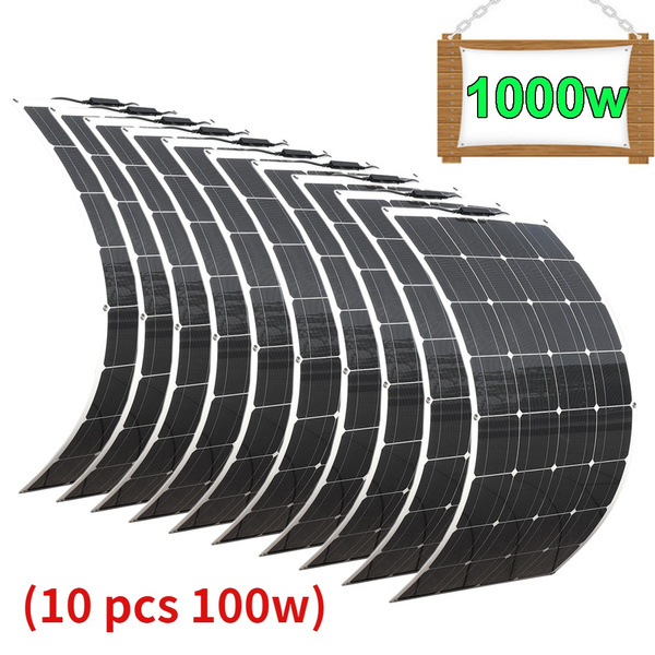 PHOTOVOLTAIC CHARGER 1000W 10×100W FLEXIBLE SOLAR PANEL KIT SOLARMODUL ...