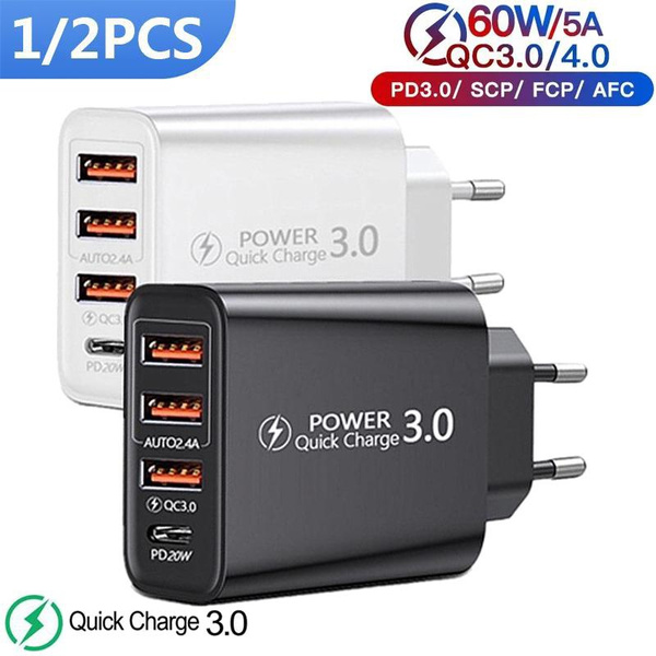 PD 60W USB Type C Charger Fast Charge Charger Type C Quick Charge 3.0 ...