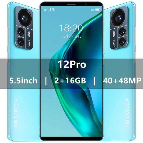 2022 new 12 Pro Android phone 2GB RAM+16GB ROM smartphone 5.5-inch HD ...