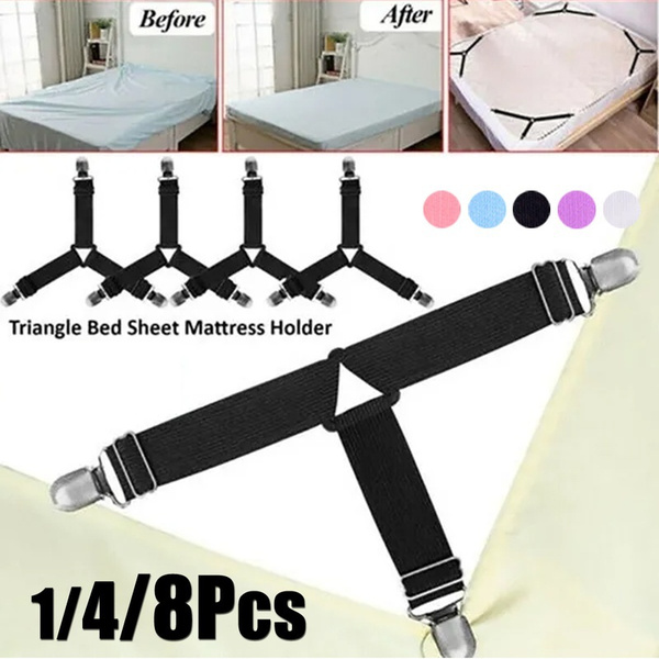 (1/4/8Pcs) Sheet Suspenders Clips, Bed Sheet Straps Mattress Sheet ...