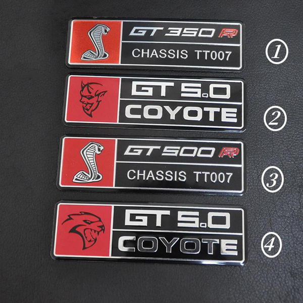 Metal Car Stickers GT500 GT350 Hellcat 5.0 GTCOYOTE Emblem Decals for ...