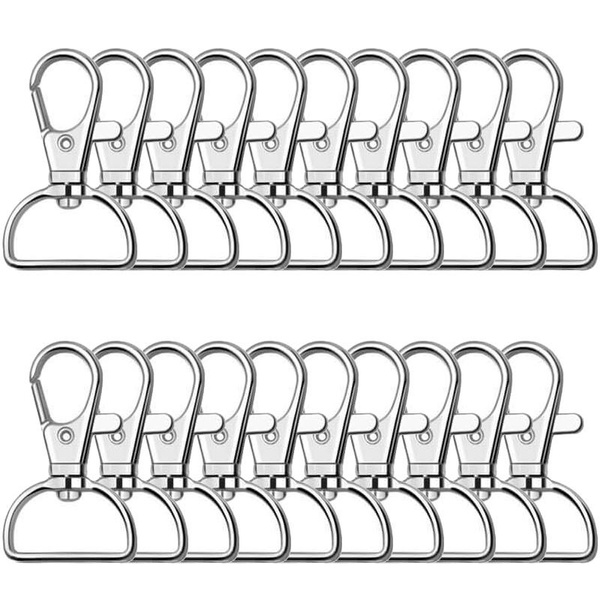20 Pcs Key Chain Clip Hook D Ring Clip Keychain Lanyard Swivel Snap ...