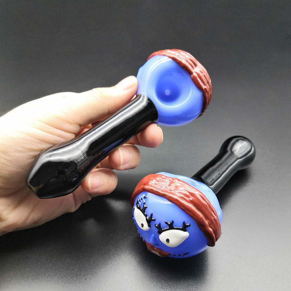 5.2 inch Halloween Horror Cartoon Glass Pipe Smoking Hand Pipe Oil ...