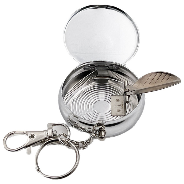 Mini Outdoors Round Cigarette Keychain Portable Ashtrays Alloy Pocket ...