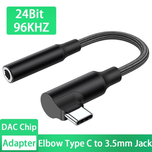 Mobile Phone DAC Chip Headphone Elbow 3.5 Aux Cable USB C USB Type C to ...