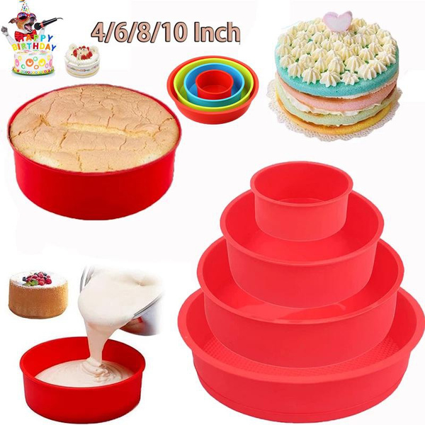 4 6 8 10 Nch Round Cake Mold Silicone Molds for Cakes Nonstick Cake Pan ...