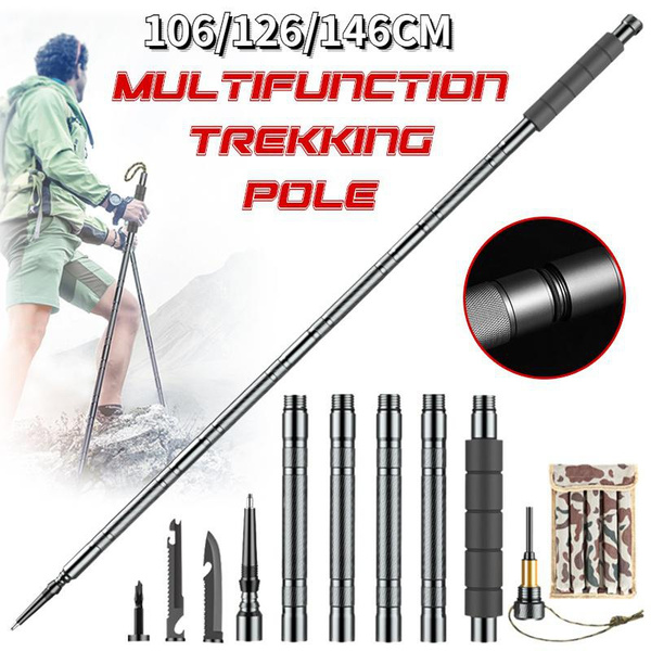 Multi-Function I Shape Trekking Pole Hiking Selfdefense Stick Car ...