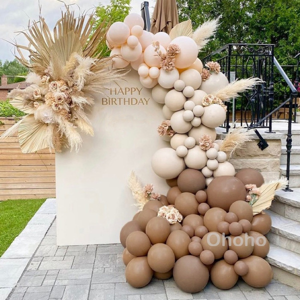 Brown Cream Beige Balloon Arch Set Baby Shower Boy Baptism Balloon ...