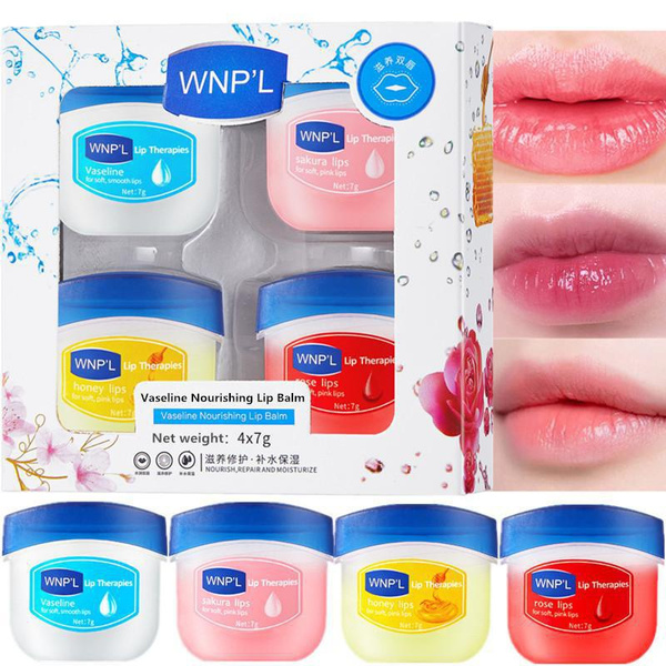 1pc/4pcs WNP'L 4 Colors Vaseline Lip Balm Moisturizing Lipstick Base Moisturizer Makeup Natural ...