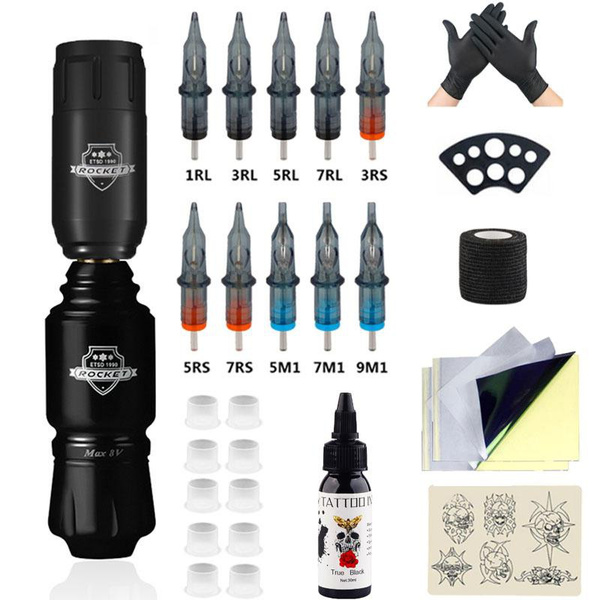 Wireless Tattoo Machine Pen Mini Rocket Tattoo Machine Set Japan Motor ...