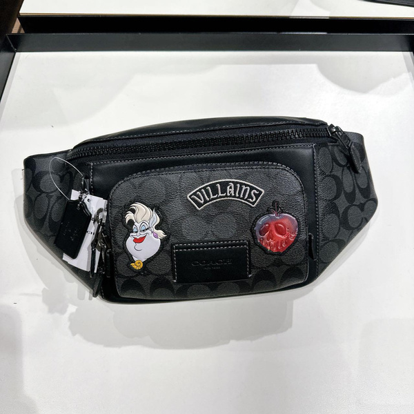Coach CC038 Disney X Coach Track Belt Bag With Patches In Gunmetal ...