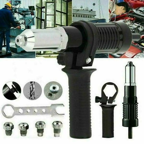 Electric Rivet Pop Nut Gun Cordless Drill Adapter Riveting Riveter ...