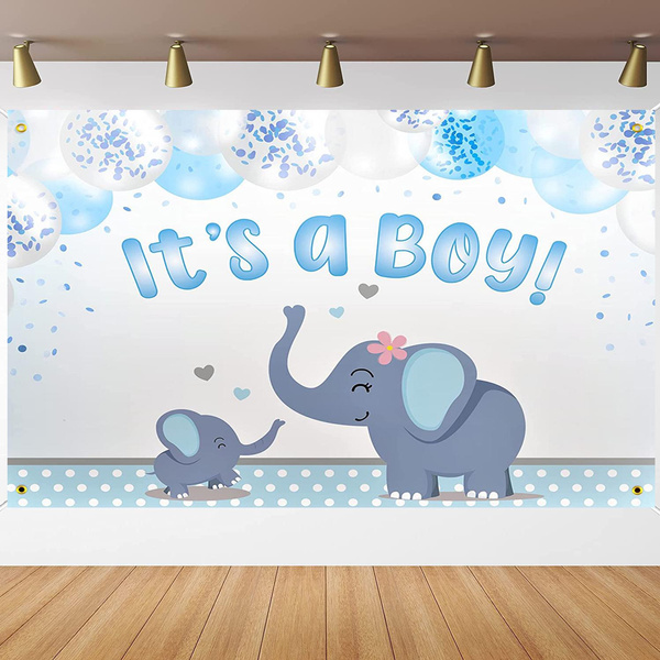 It's A Boy Themed Gender Reveal Party Banner It's A Boy Blue Elephant ...