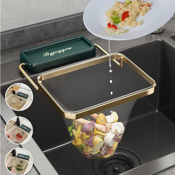 Sink Filter Rack Kitchen Foldable Sink Strainer Mesh Bag Stand Waste ...