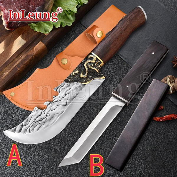 Slaughter Knife Forged Kitchen Stainless Steel Butcher Knife Handmade ...