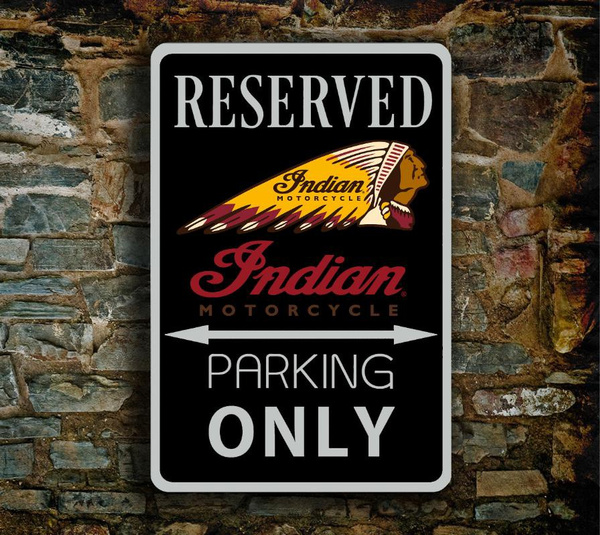 Indian Motorcycles Parking Only Sign Metal Signs Garage Sign | Wish