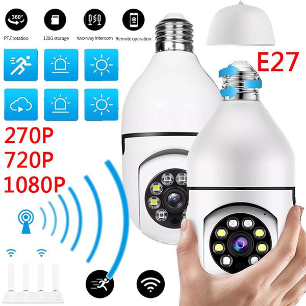 5G Wifi E27 Bulb Surveillance Camera Night Vision Full Color Automatic ...