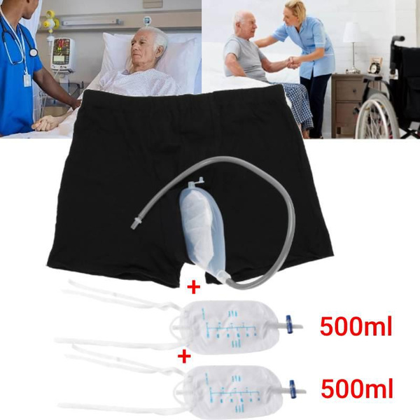 Reusable Male Urinal Leg Bag Silicone Urine Funnel Pee Holder Collector ...