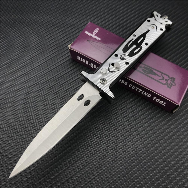 Spring Assisted Opening Spring Knife Tactical Folding Knife Push Button ...